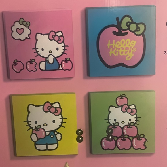 Hello Kitty | Wall Decor | Hello Kitty Multicolor Wall Art 4 Piece Set | Poshmark
